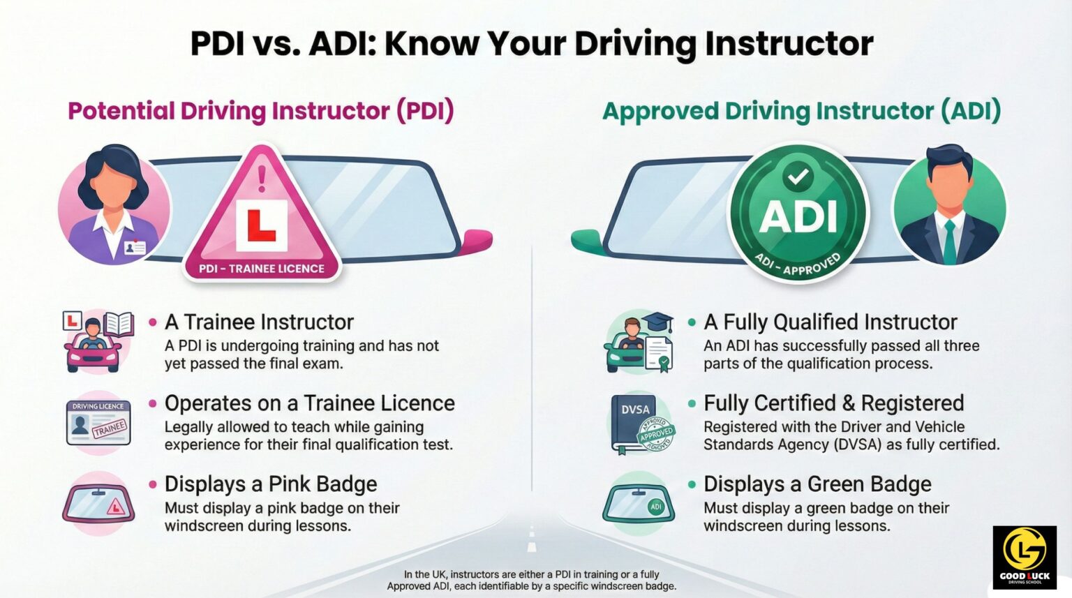 Difference between ADI and PDI Driving Instructor - Goodluck Driving School